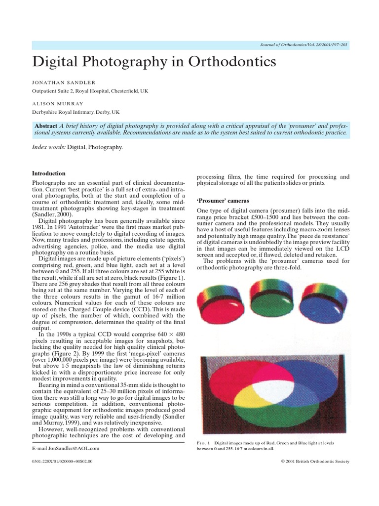 Digital Photography in Ortho | PDF | Camera | Pixel