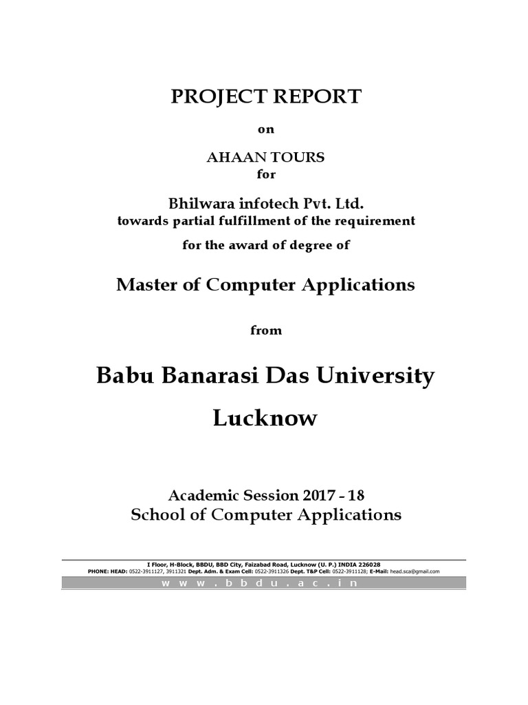 Babu Banarasi Das University Lucknow: Project Report | PDF | Academic ...