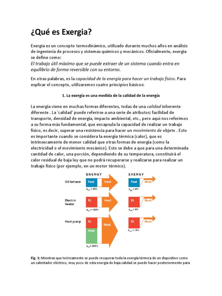 Qué Es Exergia | PDF | Ejercicio | Temperatura