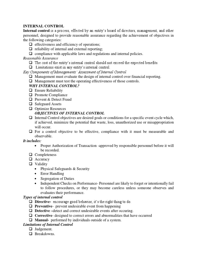 Internal Control | PDF | Internal Control | Board Of Directors