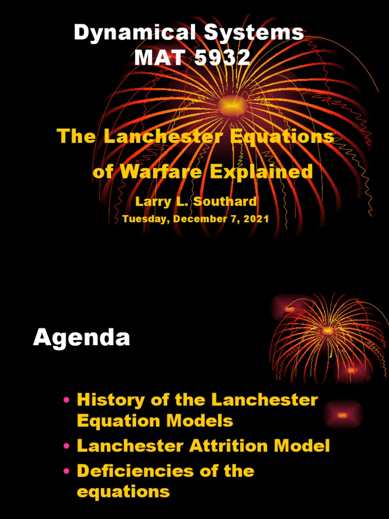 Lanchester Equations in Warfare | PDF | Equations | Force