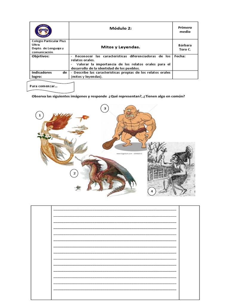 Actividades de Mitos y Leyendas para Niños | PDF | infierno | Imperio Inca