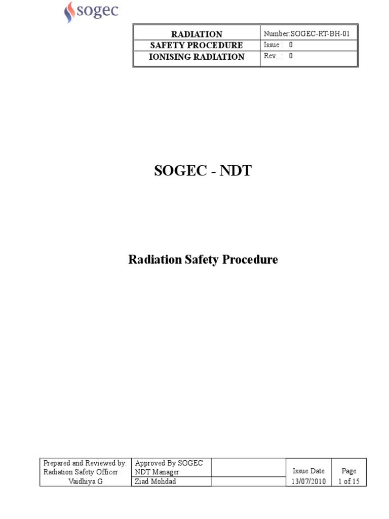 Radiation Safety Procedure | PDF | Radiation Protection | Ionizing Radiation