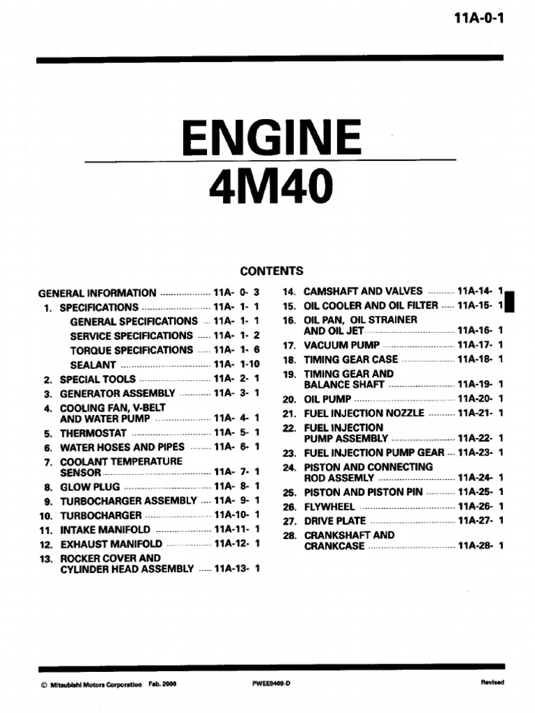 Engine 4m40 PDF | PDF | Cylinder (Engine) | Piston