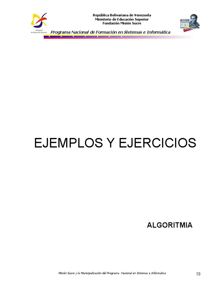 Algoritmia Ejemplos y Ejercicios | PDF | Algoritmos | Programa de computadora