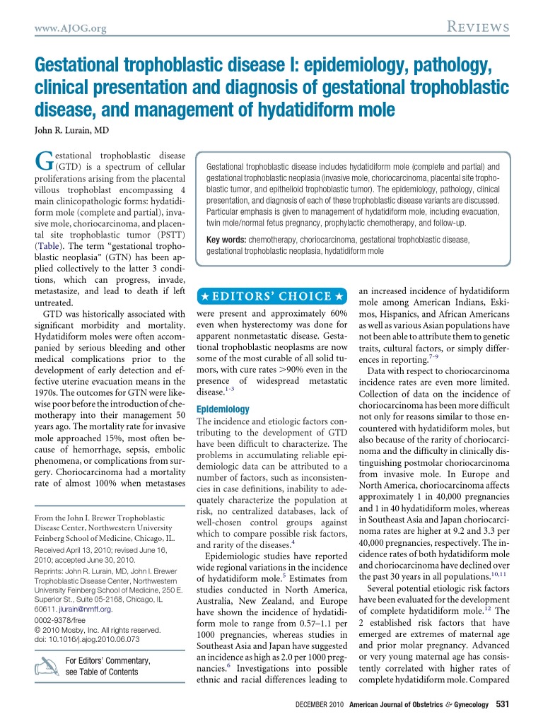 Ajog GTD | PDF | Human Chorionic Gonadotropin | Clinical Medicine