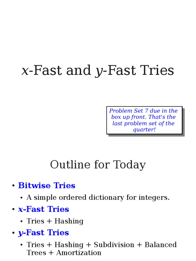 X-Fast and Y-Fast Tries | PDF | Data Management | Algorithms And Data ...