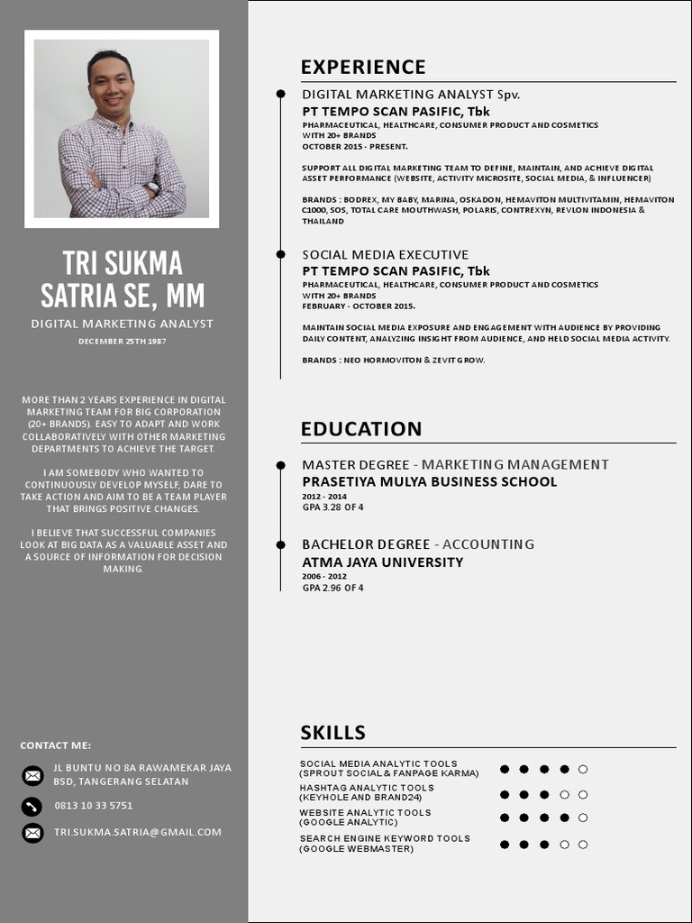 CV Tri Sukma Satria | PDF | Analytics | Social Media