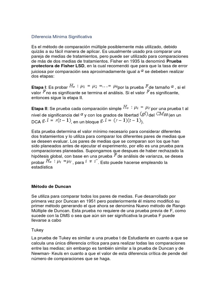 Método de Duncan | PDF | Método científico | Análisis de variación