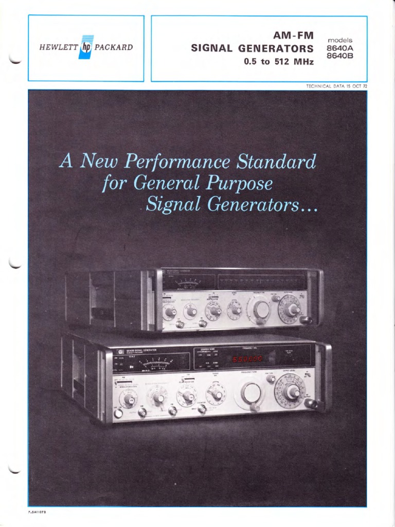 Hp8640a Techdata | PDF | Frequency Modulation | Bandwidth (Signal Processing)