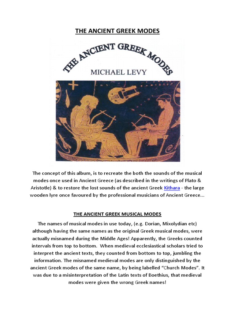 The Ancient Greek Modes Insert Notes1 | PDF | Mode (Music) | String ...