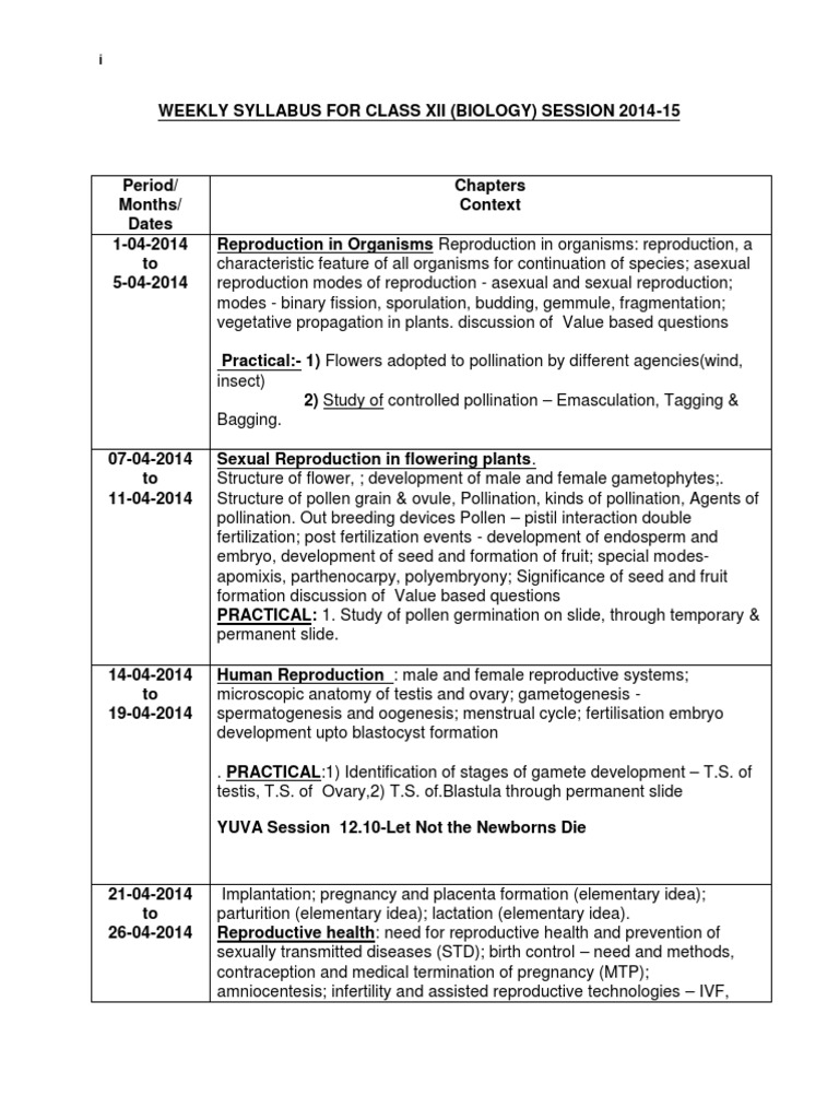 XII Biology Teaching Plan | PDF | Heredity | Genetics