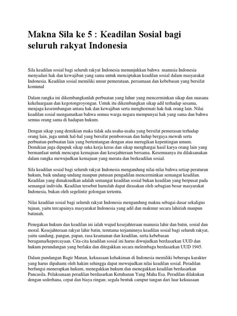 Makna Sila Ke 5 | PDF