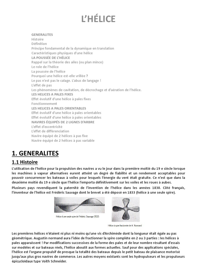 Histoire et principes de l'hélice | PDF | Aile | Hélice