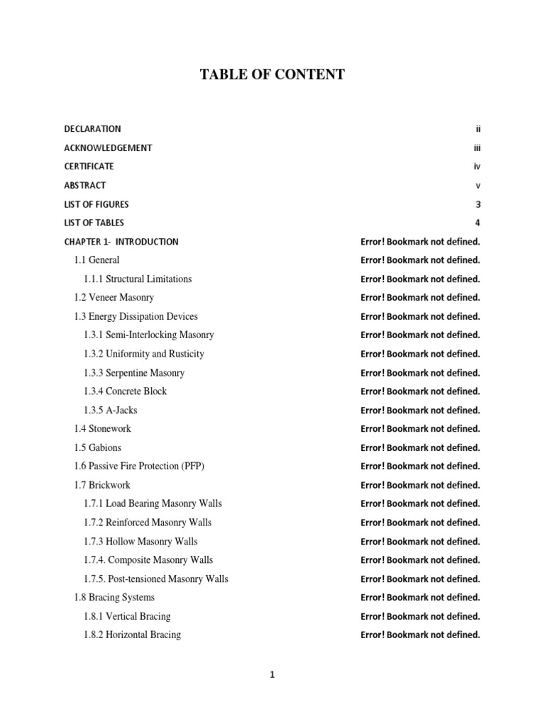 Table Ofcontent | PDF | Masonry | Architectural Design
