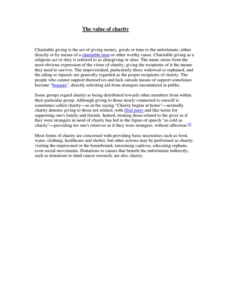 The Value of Charity: Charitable Trust | PDF