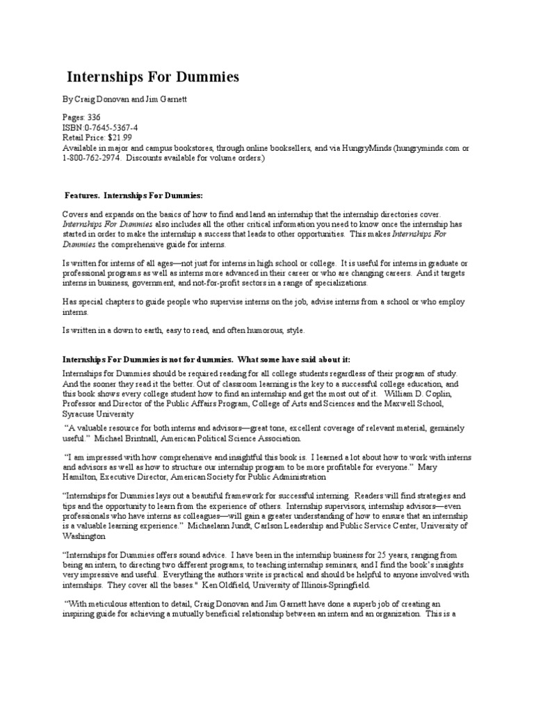 Comprehensive Guide to Internships | PDF | Internship | Job Hunting