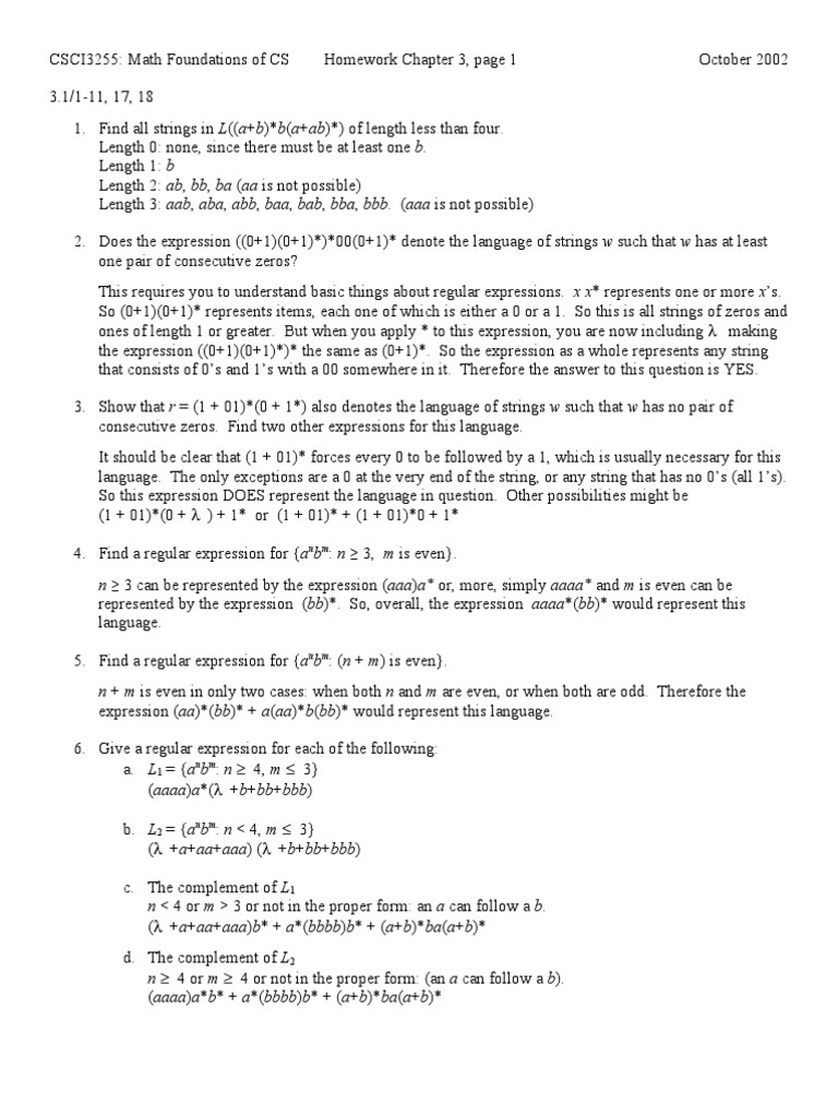 Csci3255 HW 3 | PDF | String (Computer Science) | Formalism (Deductive)