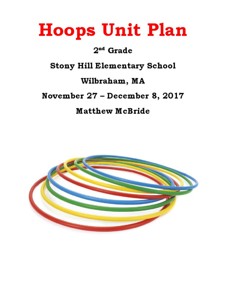 Hoops Unit Plan 2 Grade Stony Hill Elementary School Wilbraham Ma