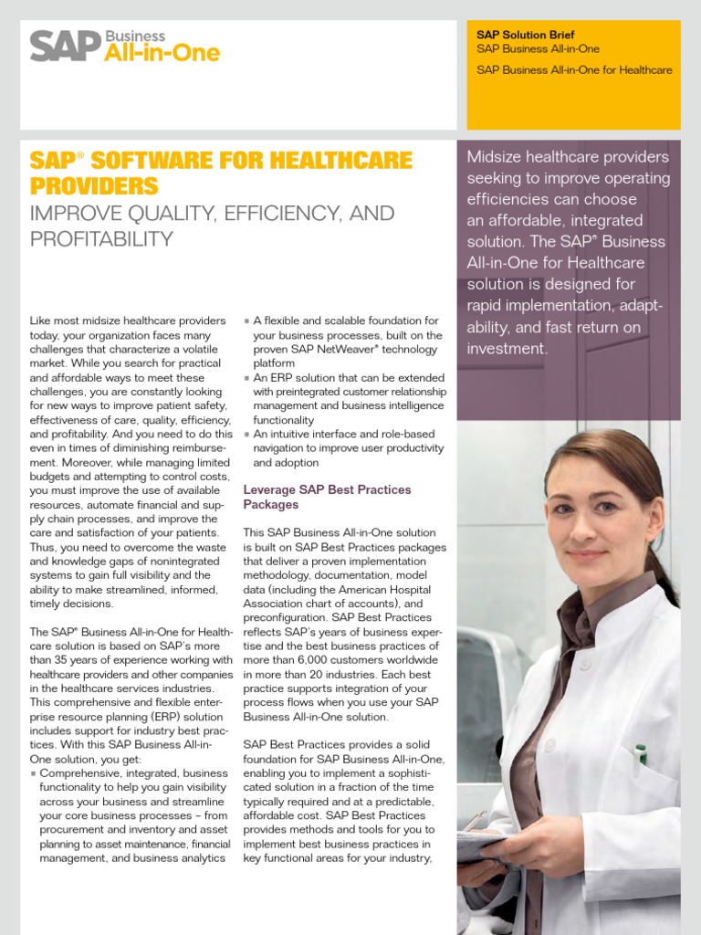 SAP Software For Healthcare Providers | PDF | Enterprise Resource ...