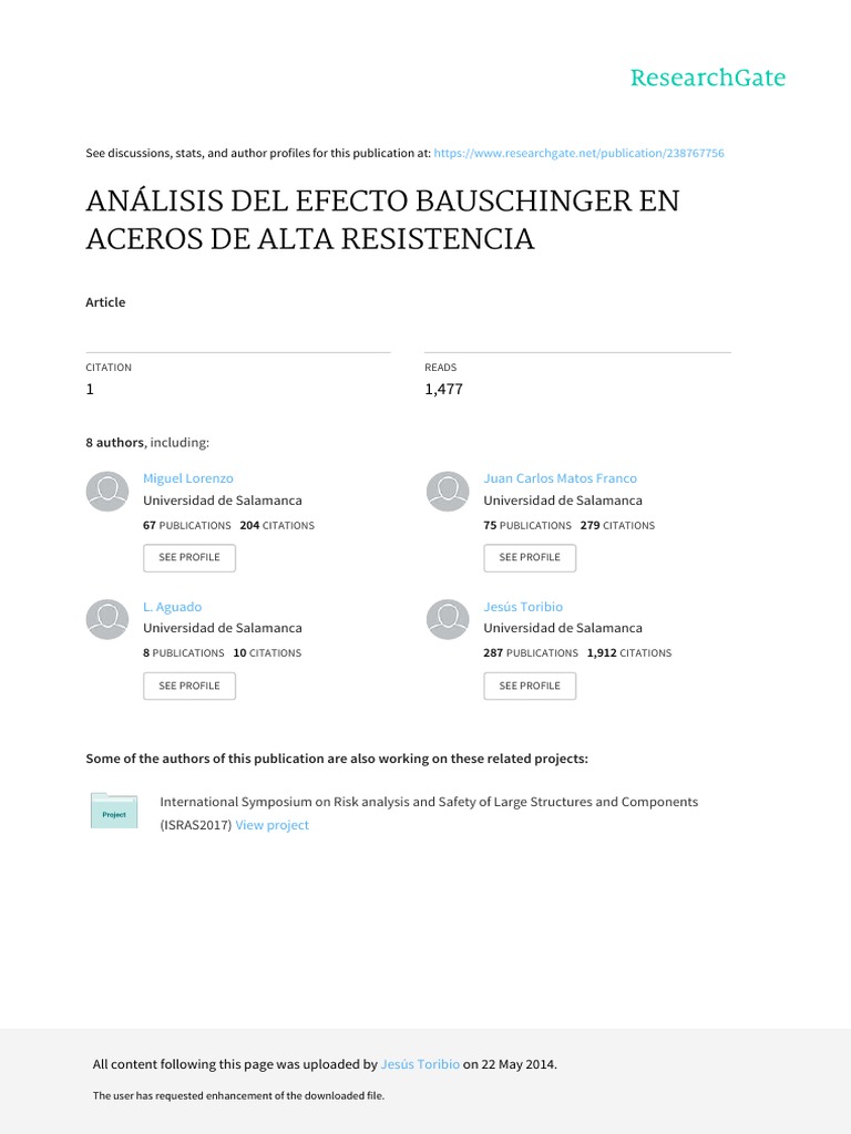 Analisis Del Efecto Bauschinger en Aceros de Alta | PDF | Plasticidad ...
