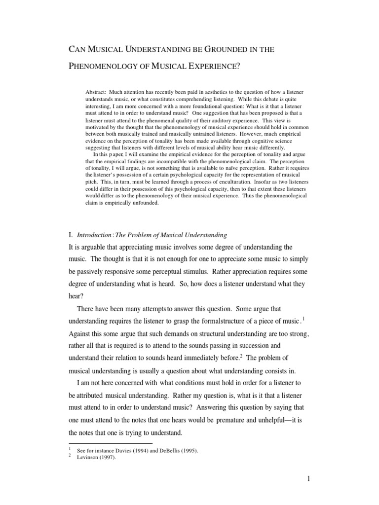 Musical Understanding PDF | PDF | Pitch (Music) | Perception