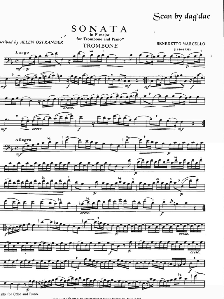 Marcello Benedetto - Sonata - 7 of 7 - in F Major - Trombone and Piano ...