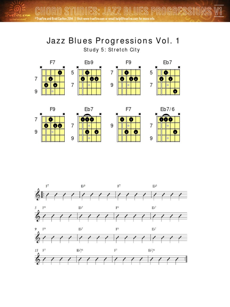 Jazz Blues Progressions Vol. 1: F7 7 9 F9 5 7 Eb9 5 7 Eb7 | PDF | Leisure