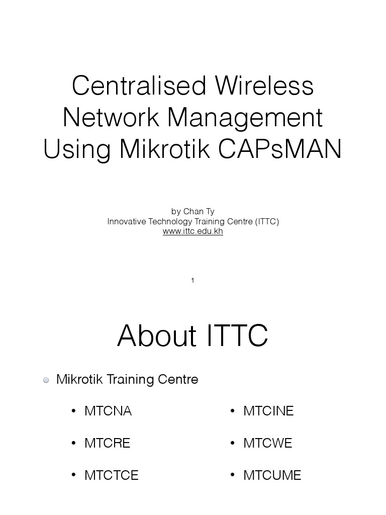 Mikrotik CapsMan PDF | PDF | Router (Computing) | Wireless Lan