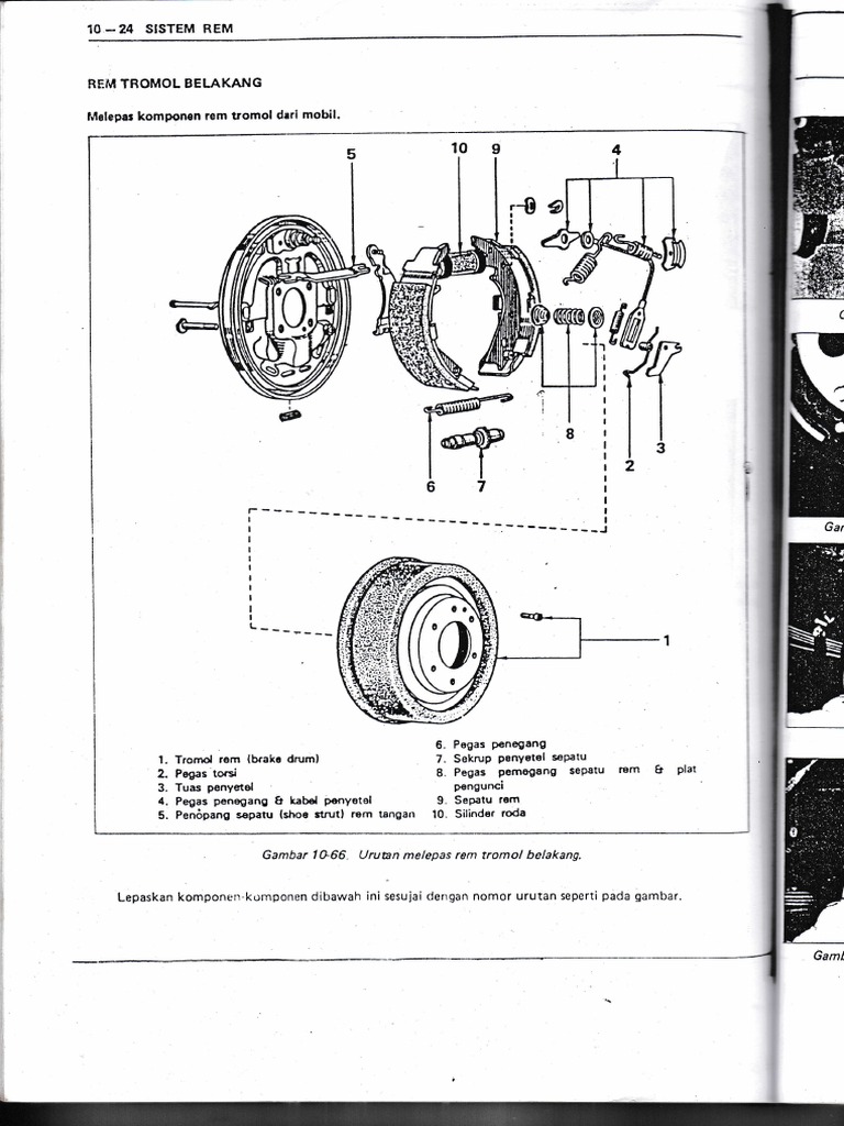 Gambar Komponen Rem TRomol | PDF