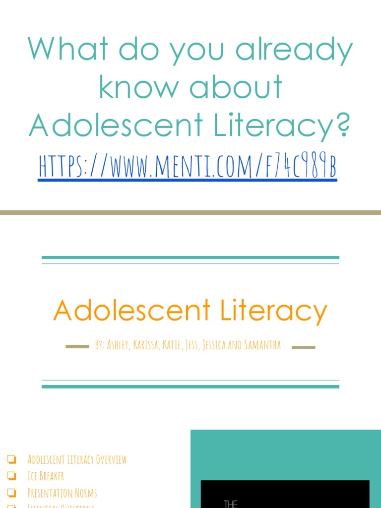 Adolescent Literacy | PDF
