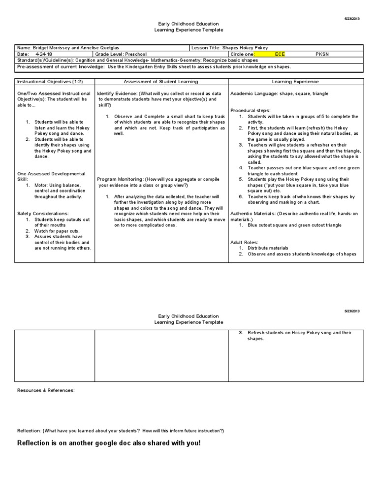 Bridget and Annelise Final Lesson | PDF | Early Childhood Education ...