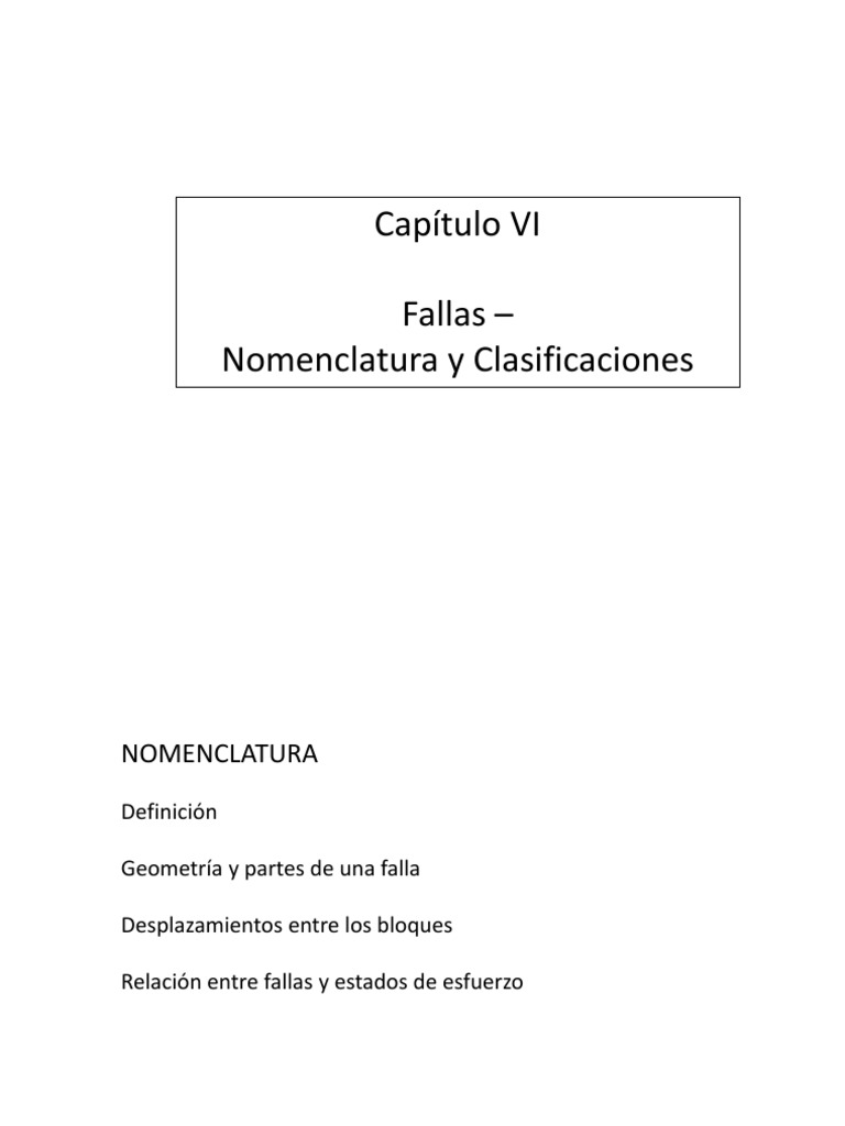 Cap VI Fallas - Nomenclatura & Clasificaciones | Descargar gratis PDF ...