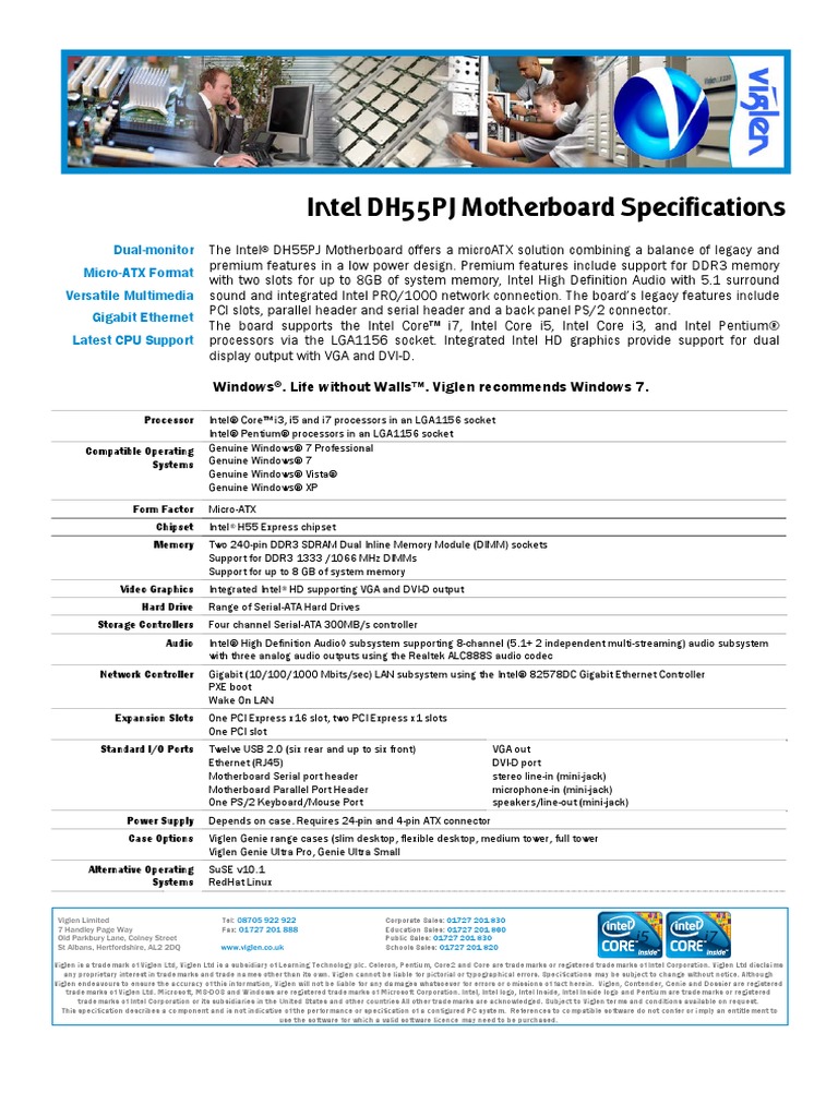DH55PJ Motherboard PDF | PDF | Intel | Personal Computing