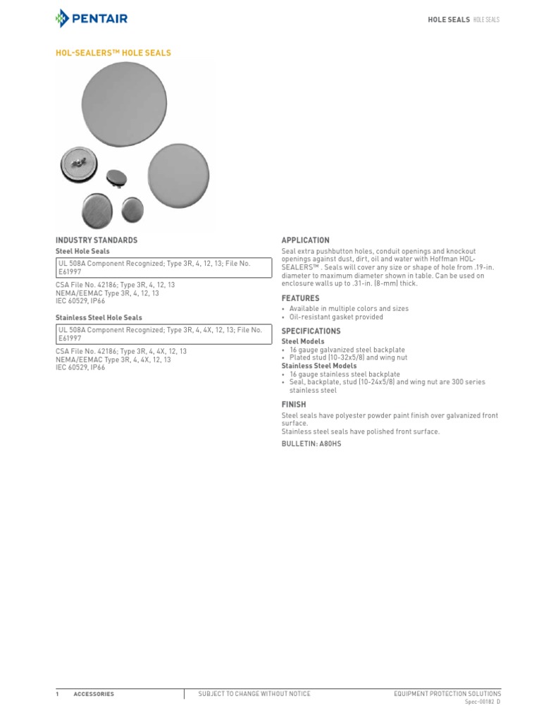 Hol-Sealers™ Hole Seals: Accessories 1 | Download Free PDF | Building ...