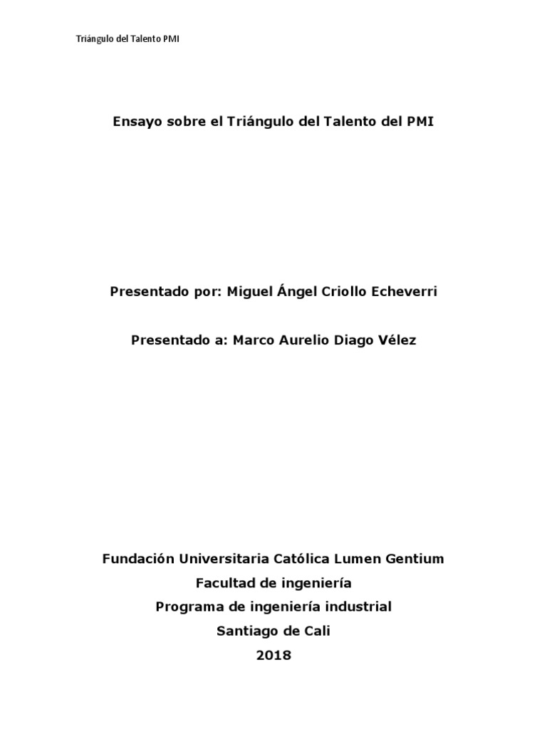 Triángulo del Talento en Gestión de Proyectos | PDF | Gestión de ...
