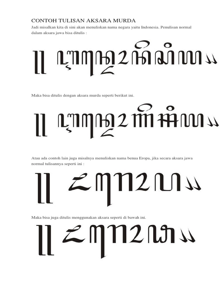 Contoh Tulisan Aksara Murda | PDF