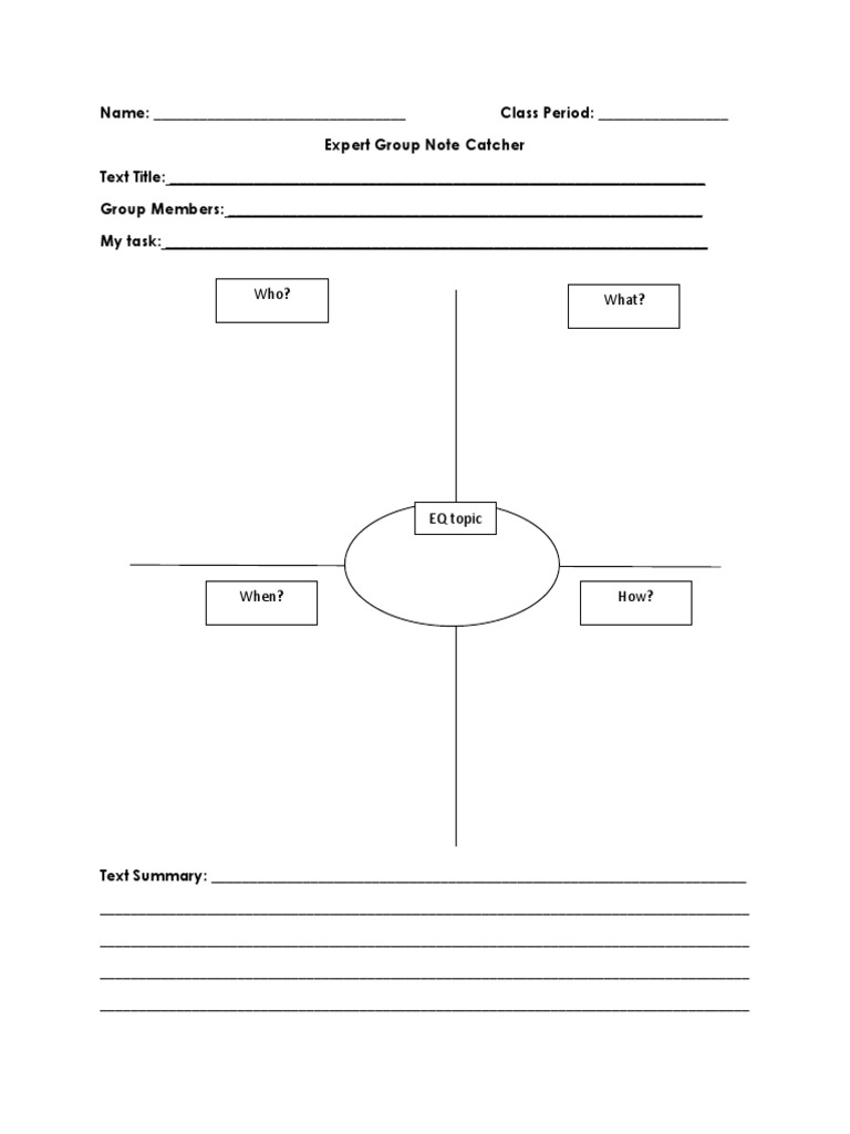 Expert Group Note Catcher Template | PDF