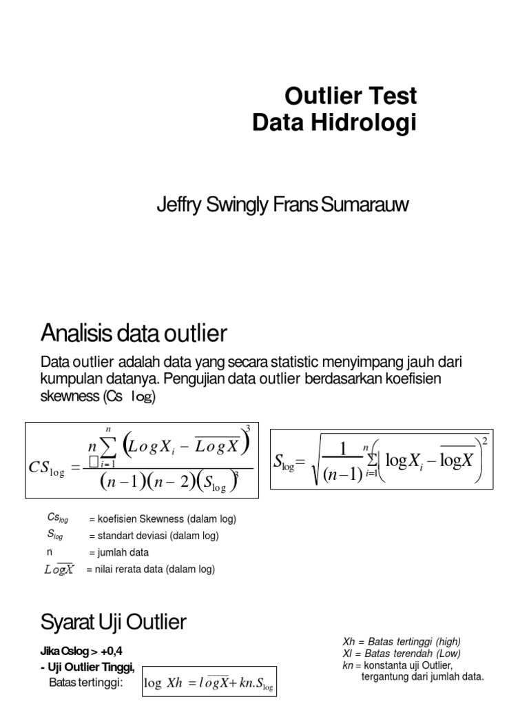 Uji Outlier dalam Data Hidrologi | PDF | Sains & Matematika