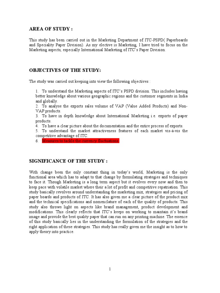 International Marketing ITC | Download Free PDF | Paper | Paperboard