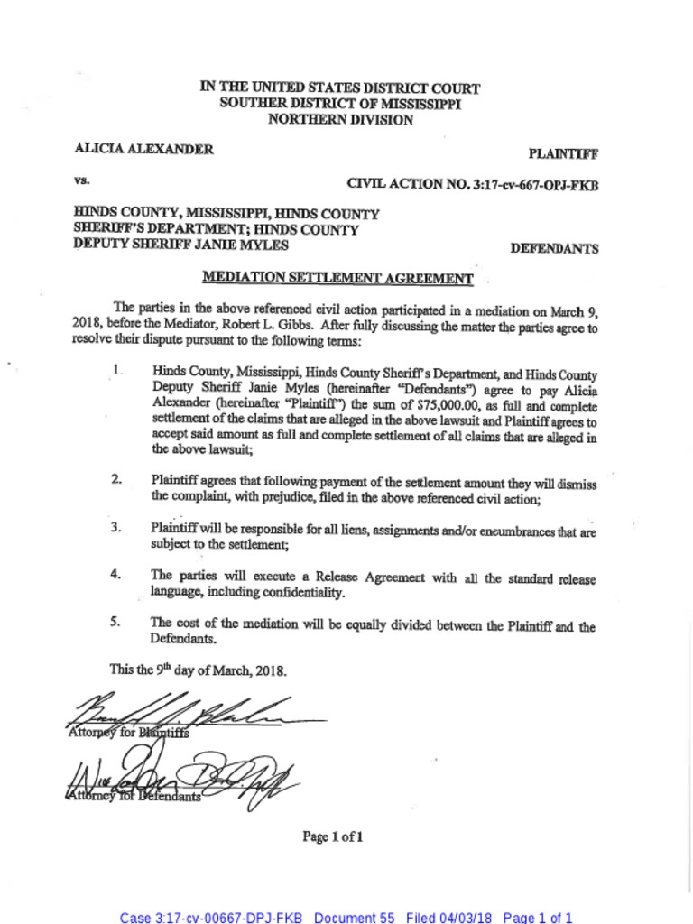 Alicia Alexander File 1 | PDF | Prejudice (Legal Term) | Legal Disputes