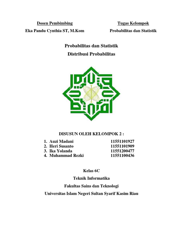 (Probstat) (6C) (Tugas 2 Kelompok 2) | PDF