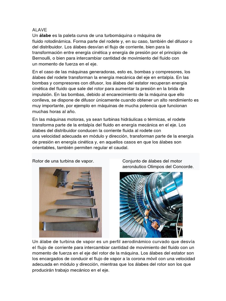 Álabe de turbina: Función y características | PDF | Turbina ...