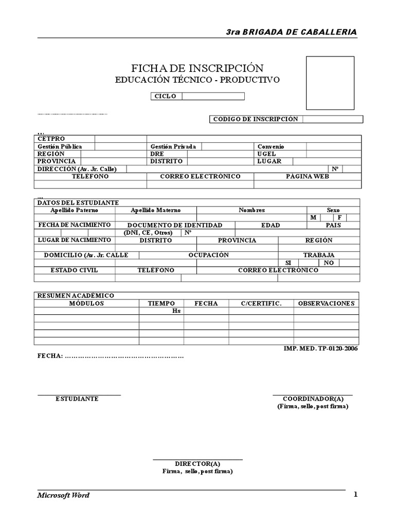 Fichas Incr Cetpro | PDF