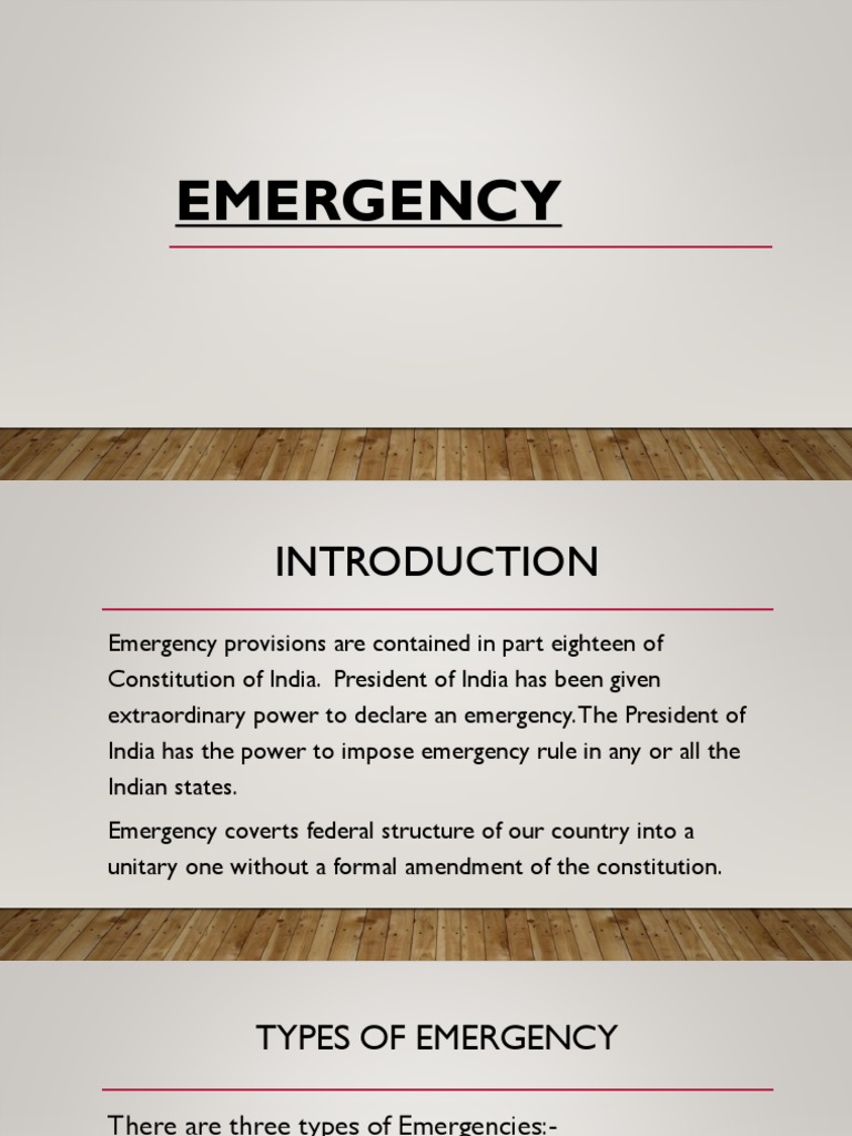 Emergency | PDF | State Of Emergency | Public Law