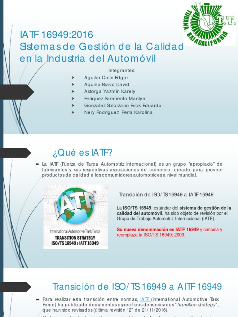 IATF-16949-2-1 | Producción y fabricación | Calidad (comercial)