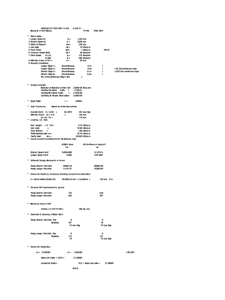 Two-Way Slab-S2 | PDF | Bending | Continuum Mechanics