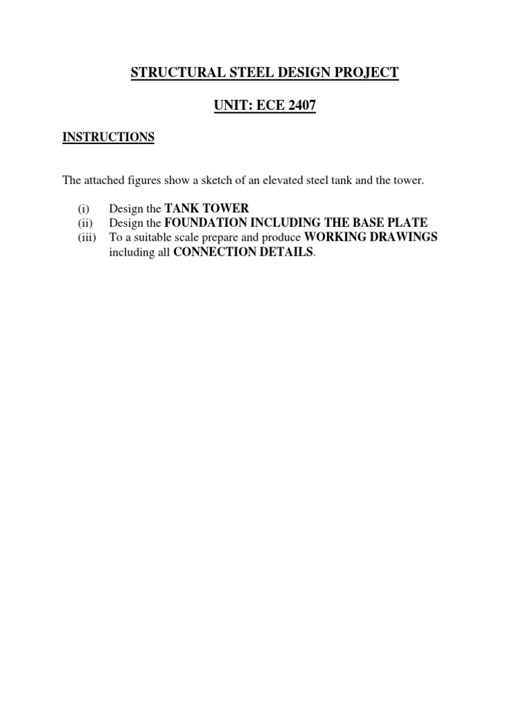 Structural Steel Design Project Ece 2407 | PDF