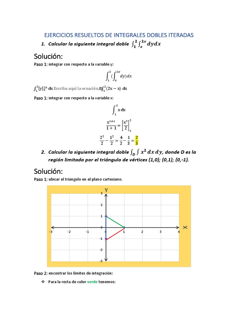 Ejercicios Resueltos de Integrales Dobles Iteradas | PDF | Integral | Cantidades fisicas