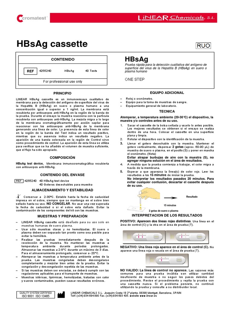 HBsAg 40 Tests Cas Rev07 | PDF | Hepatitis | Hepatitis B